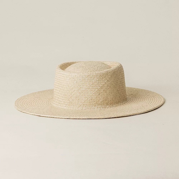 Flat Brim Straw Hat - Etsy