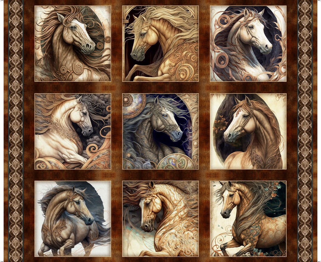 Stallion Song 29934A Large Horse Patch Patches 36" Panel. - Etsy