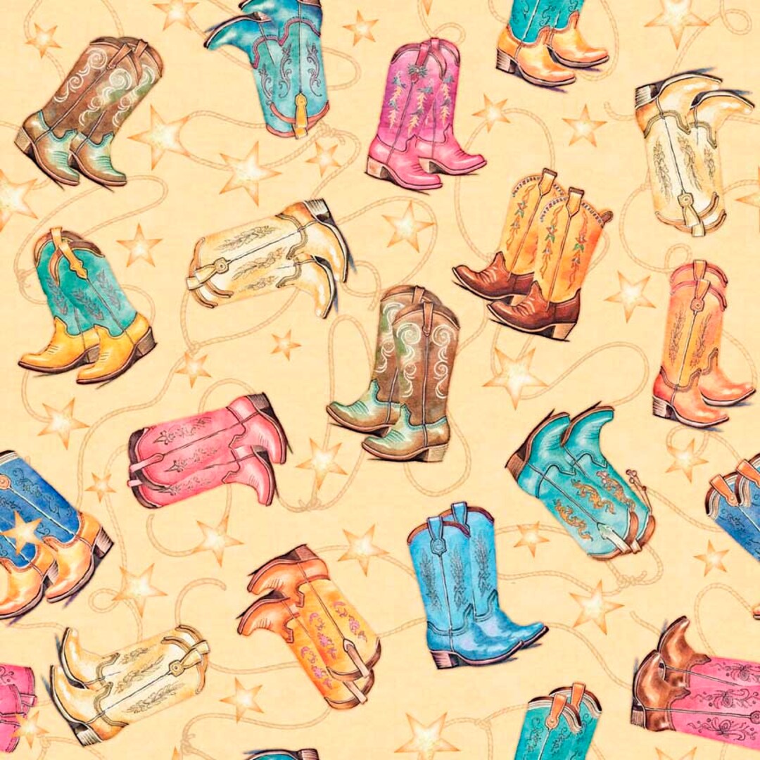 Quilting Treasures 30368S Hey Cowgirl Boot Toss Chamois. Priced by the ...