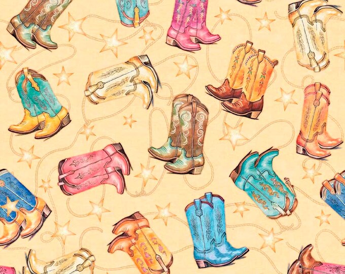Quilting Treasures 30368S Hey Cowgirl Boot Toss Chamois. Priced by the ...