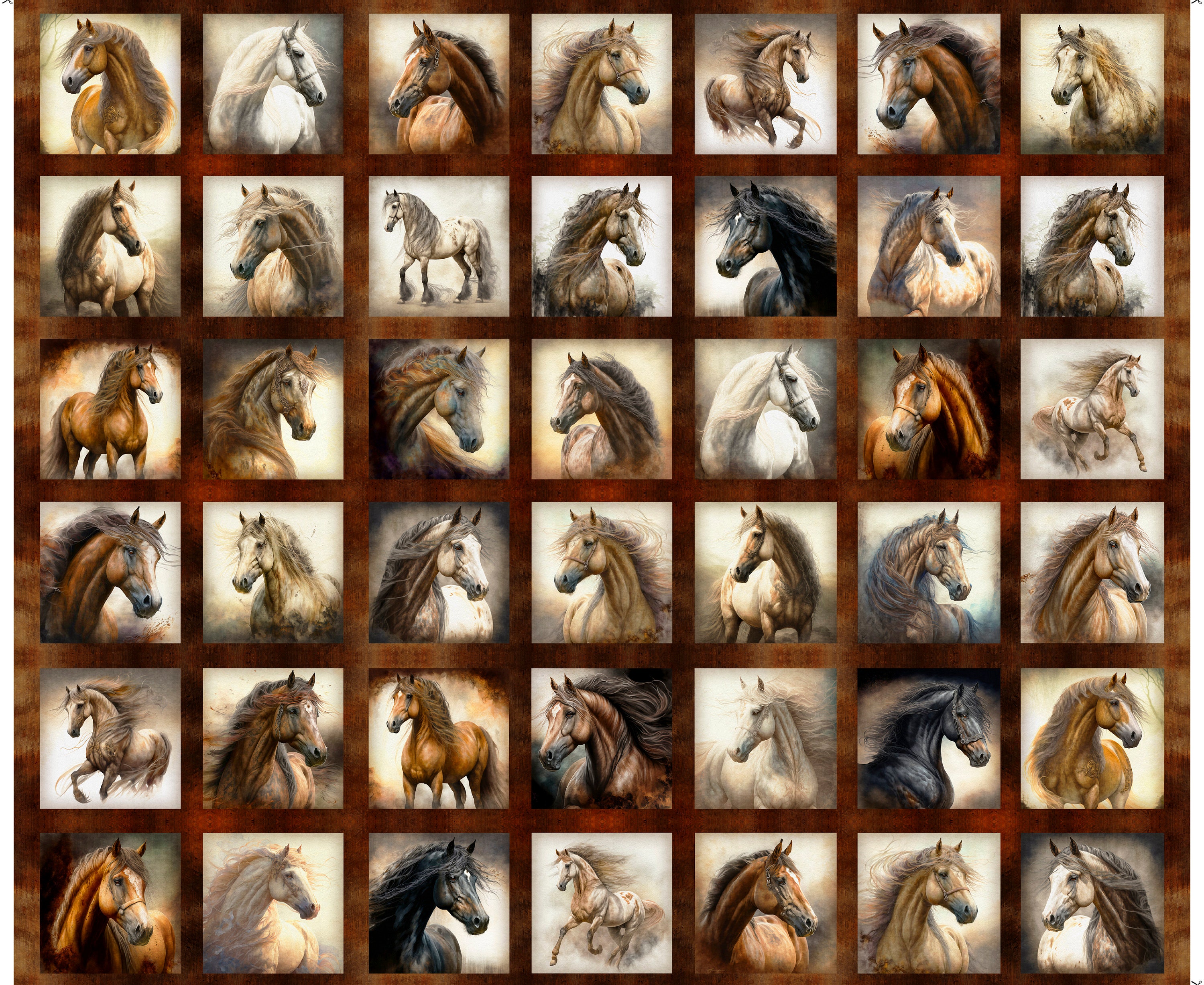 Stallion Song 29935A Small Horse Patch Patches 36" Panel. - Etsy