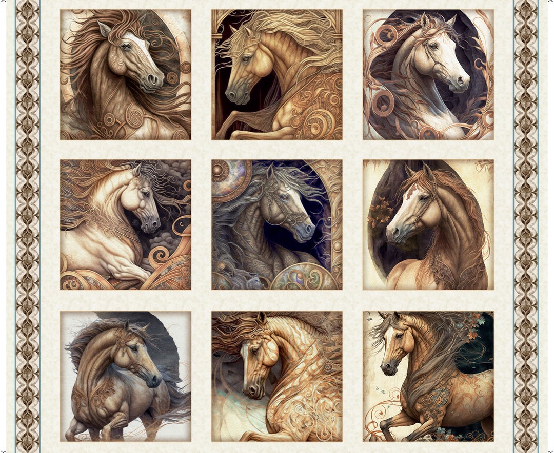 Stallion Song 29934E Large Horse Patch Patches 36" Panel. - Etsy