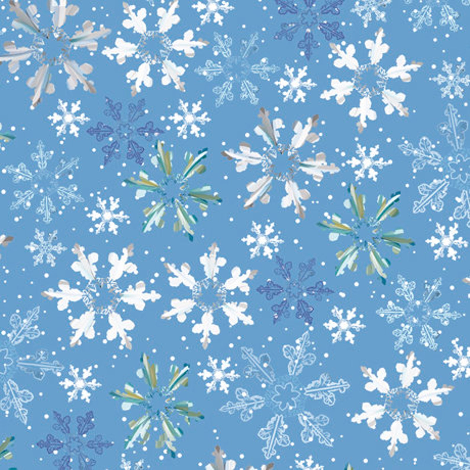 First Frost Snowflakes Blue 27439 B. Priced by the Half Yard. - Etsy