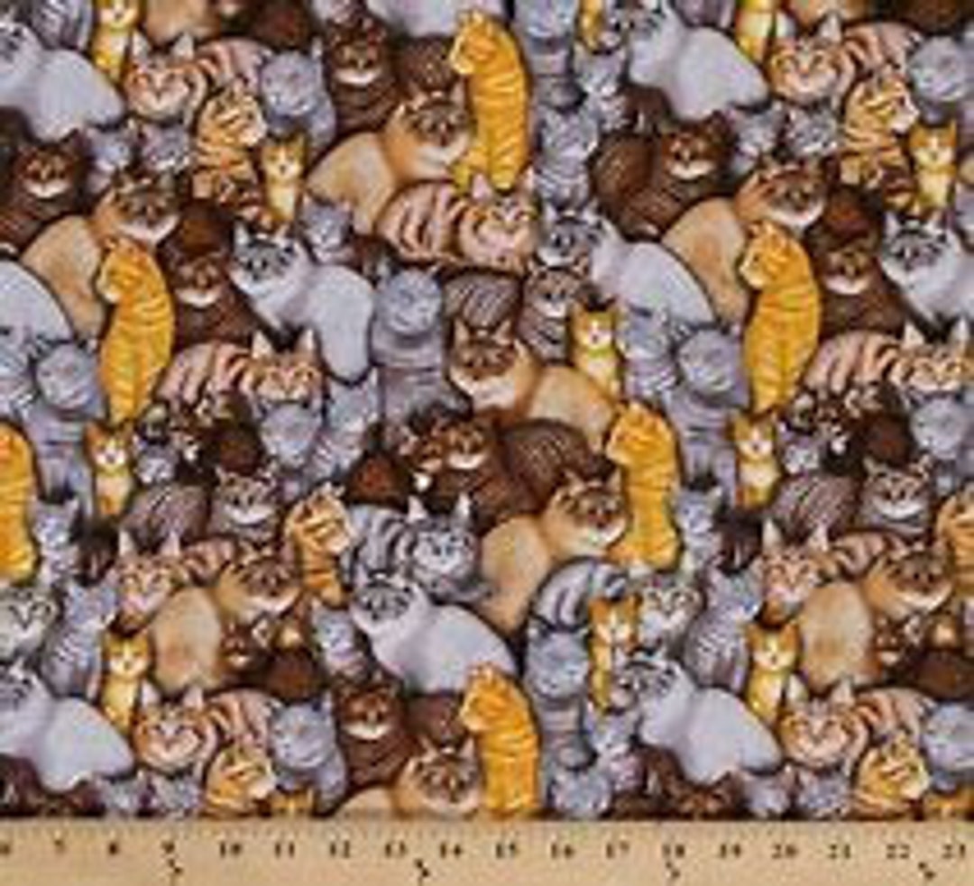 ZD 59955-001 RJR Multi Cat Fabric. Priced by the Half Yard. - Etsy