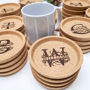 Personalized Engraved Cork Coaster - Etsy