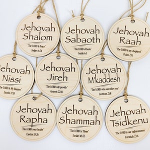 YHWH Names of GOD Ornament Set of 9 Jehova Names of GOD or Individual ...
