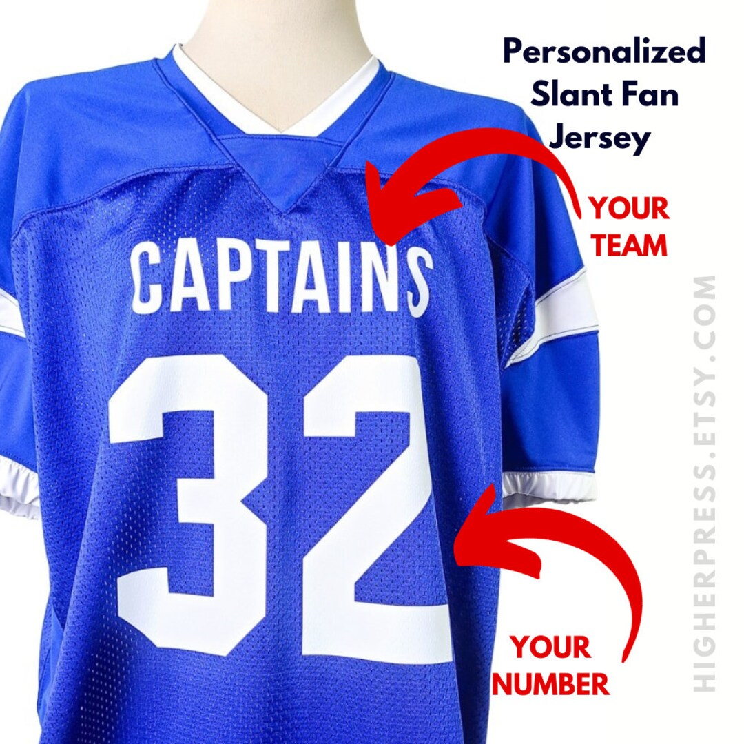 Personalized Football Sports Fan Slant Team Jersey Contrasting V Neck ...