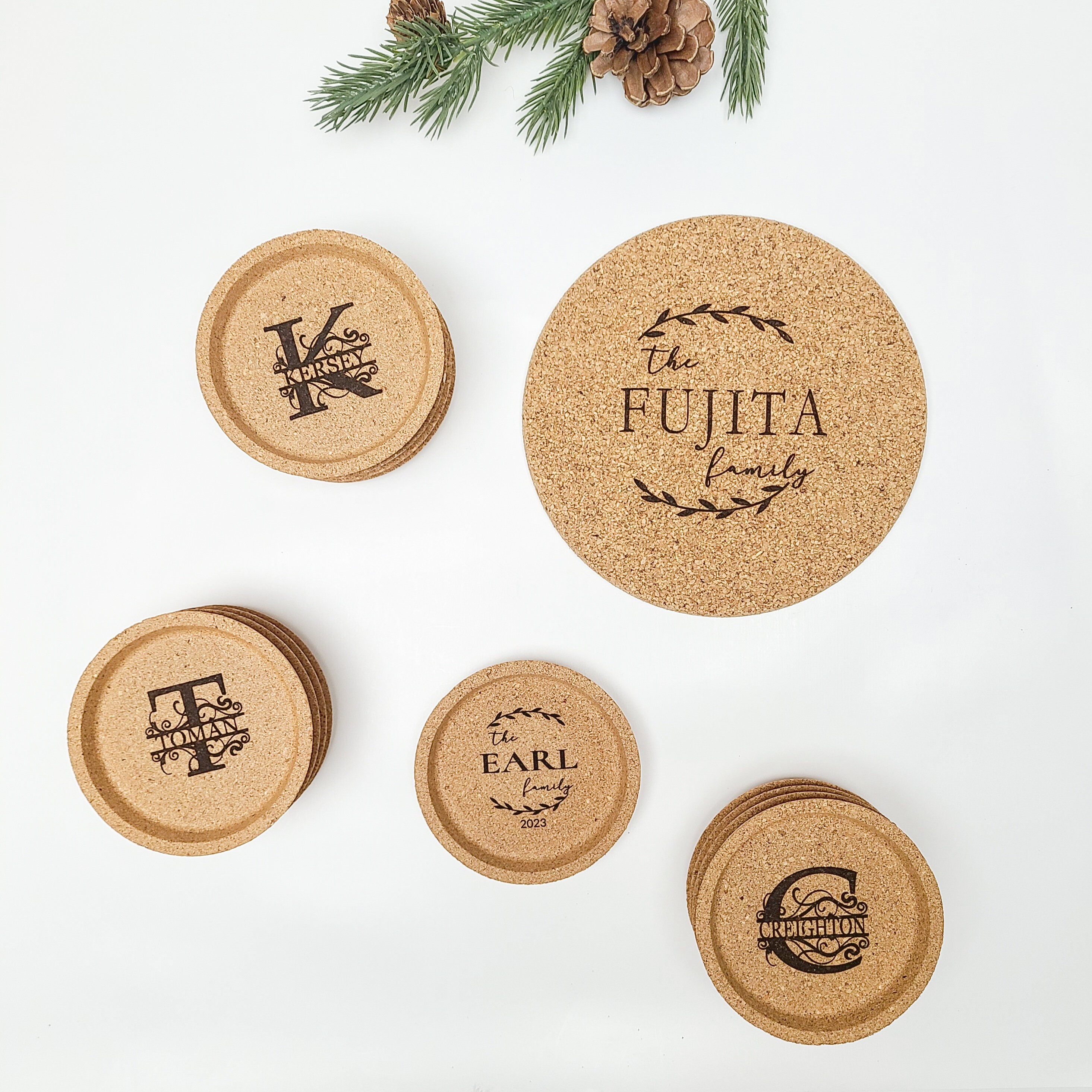 Personalized Engraved Cork Coaster - Etsy