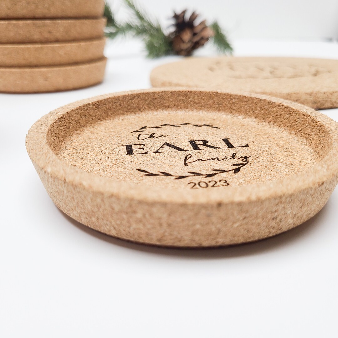 Personalized Engraved Cork Coaster - Etsy