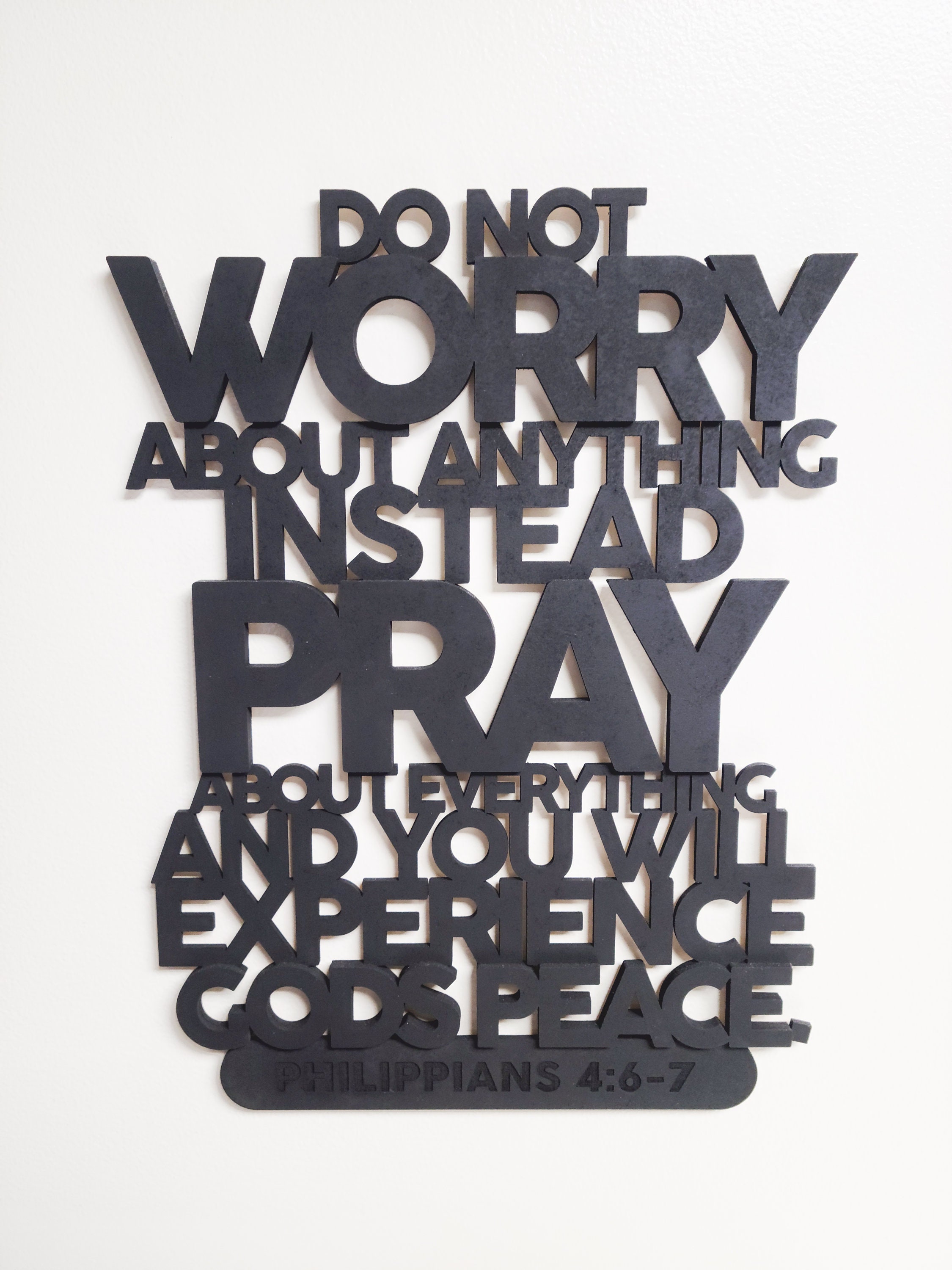 Pray Scripture Wall Sign | Christian Home Dècor |do Not Worry About ...