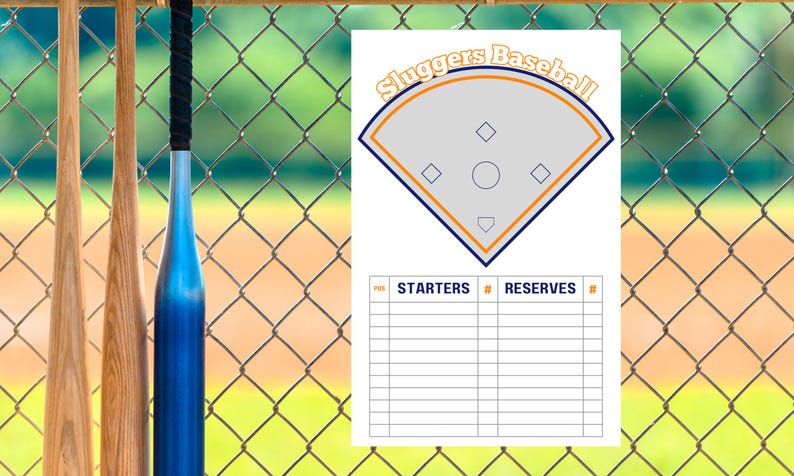 Custom Baseball Softball Dugout Lineup Card - Etsy