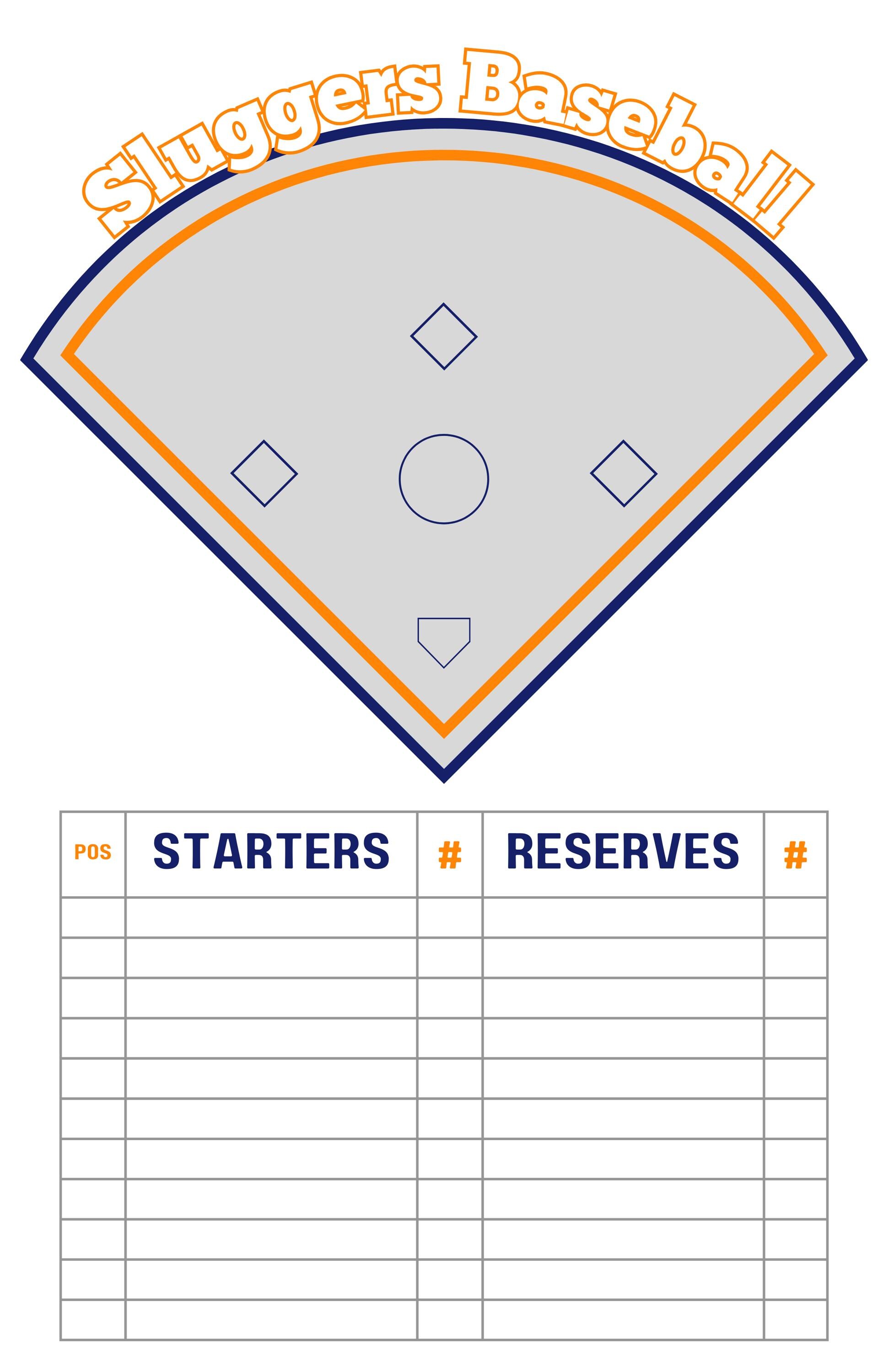 Custom Baseball Softball Dugout Lineup Card - Etsy