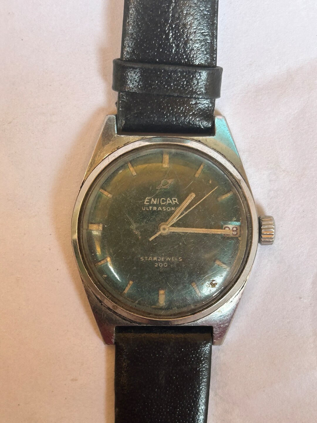 Vintage Enicar Ultrasonic Star Jewels200 Rarehand Wind Mens Wrist Watch ...