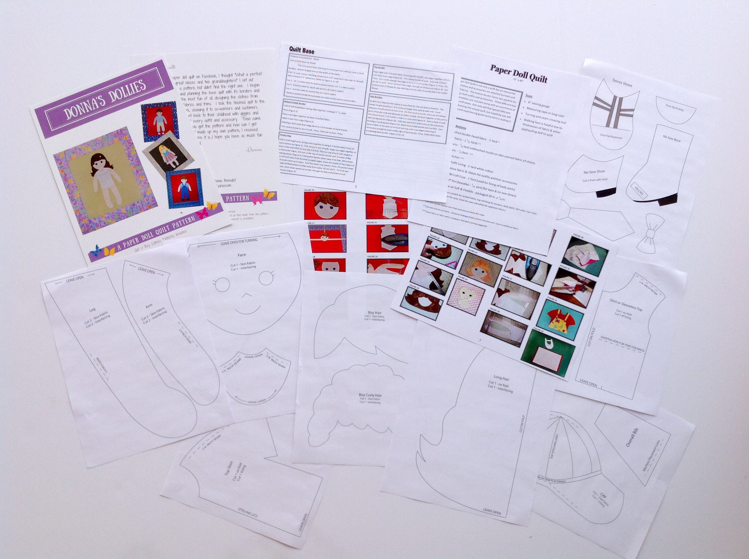 Combined Paper Doll Quilt Pattern for Girl and Boy, Paper Doll Blanket ...