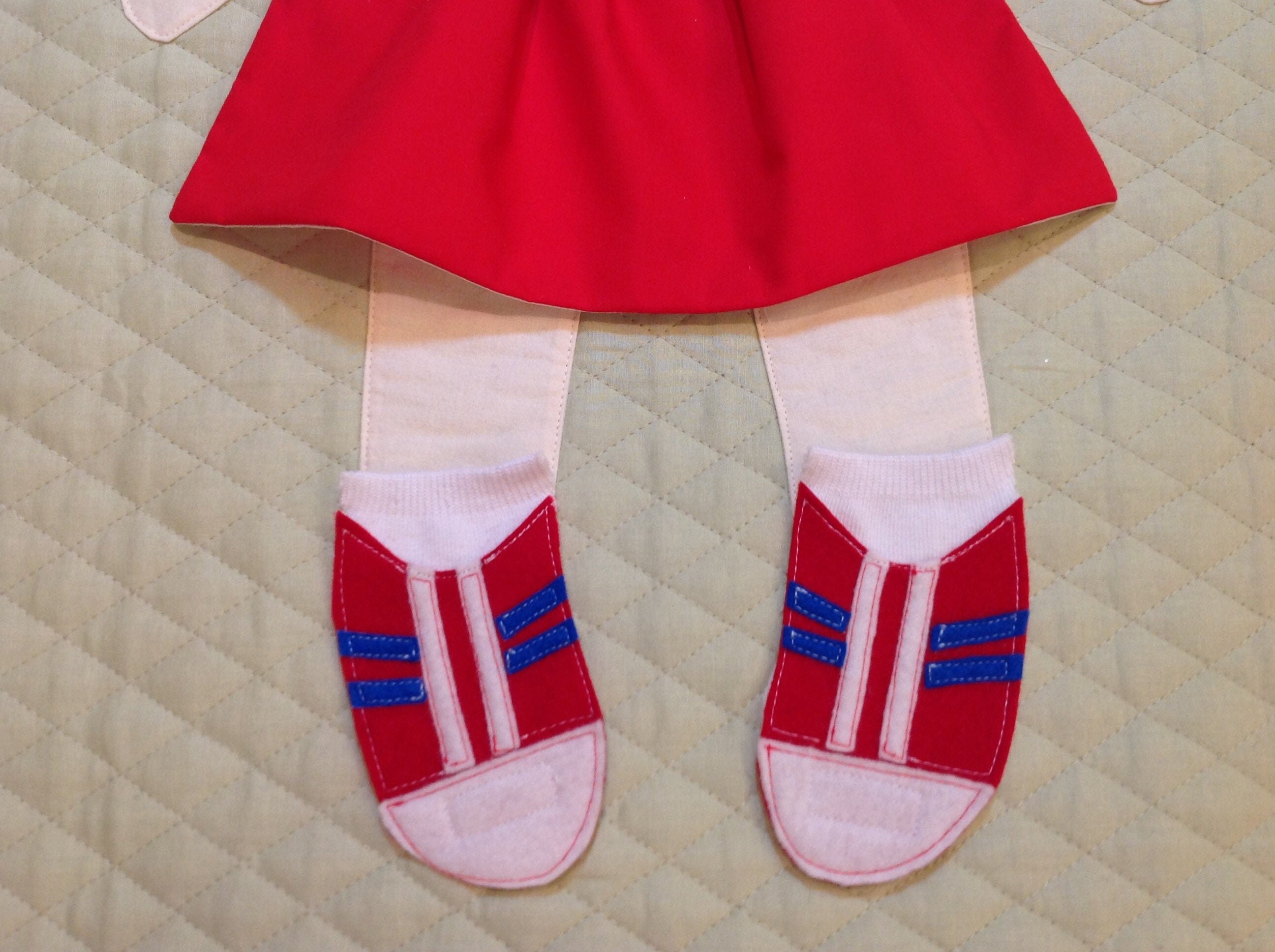 Red Tennis Shoes Paper Doll Quilt Outfit for - Etsy