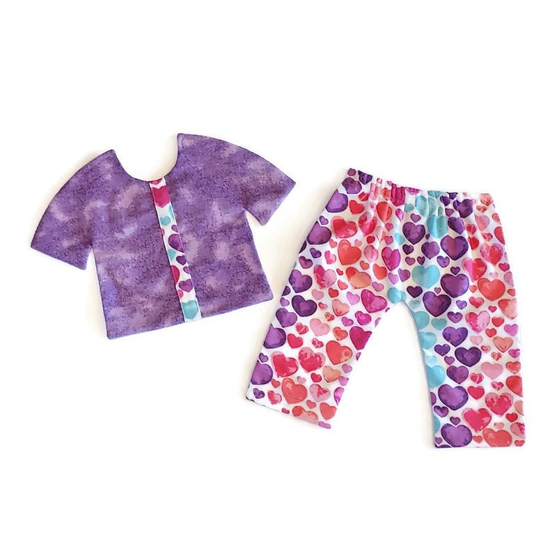 Flannel Pajama Outfit for Paper Doll Quilt With Shaded Light Purple Top ...