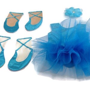 Paper Doll Quilt Tutu Outfit - Sparkly Teal Blue Tutu, Ballet Shoes ...