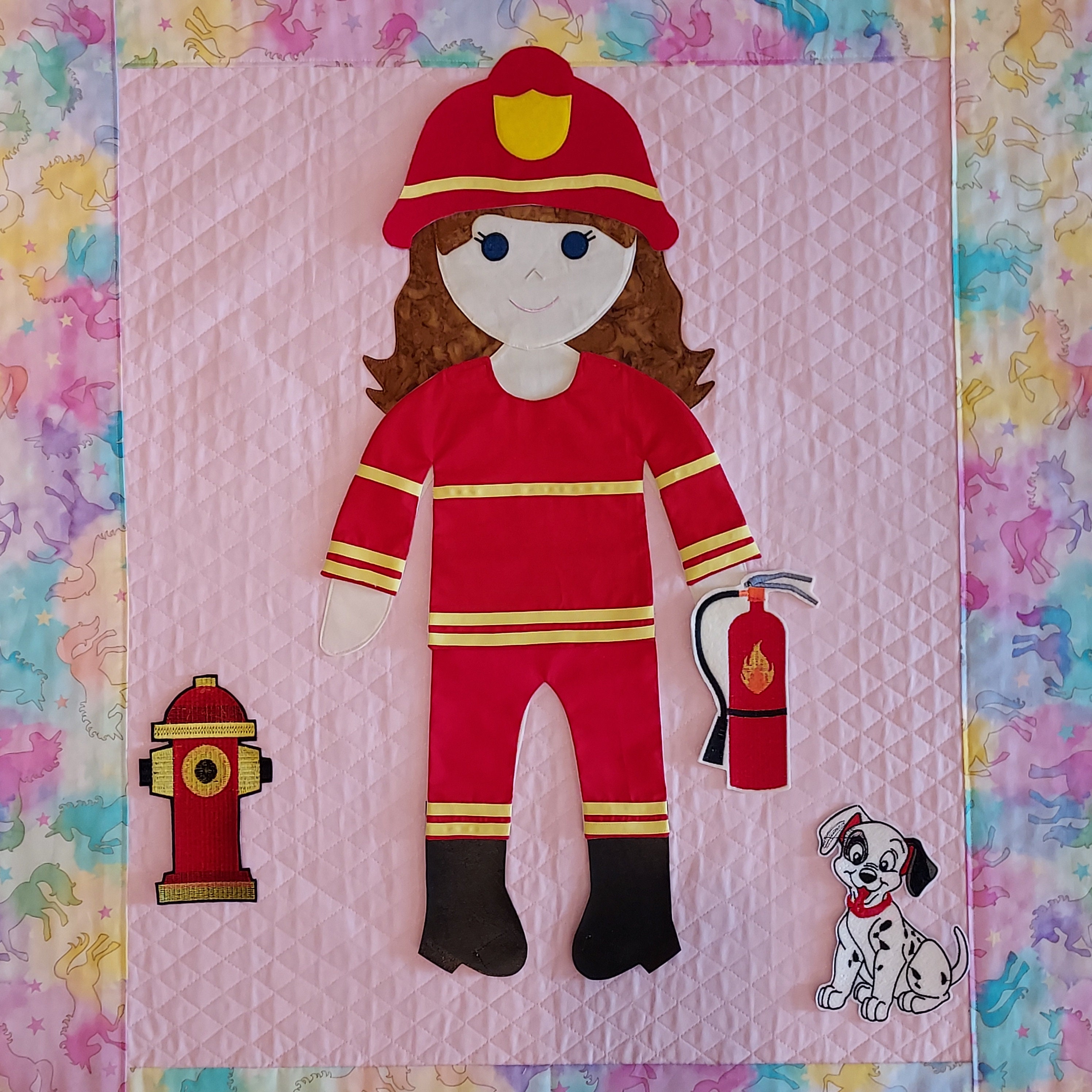 Firefighter Outfit for Paper Doll Quilt With Red Shirt, Pants, Hat ...