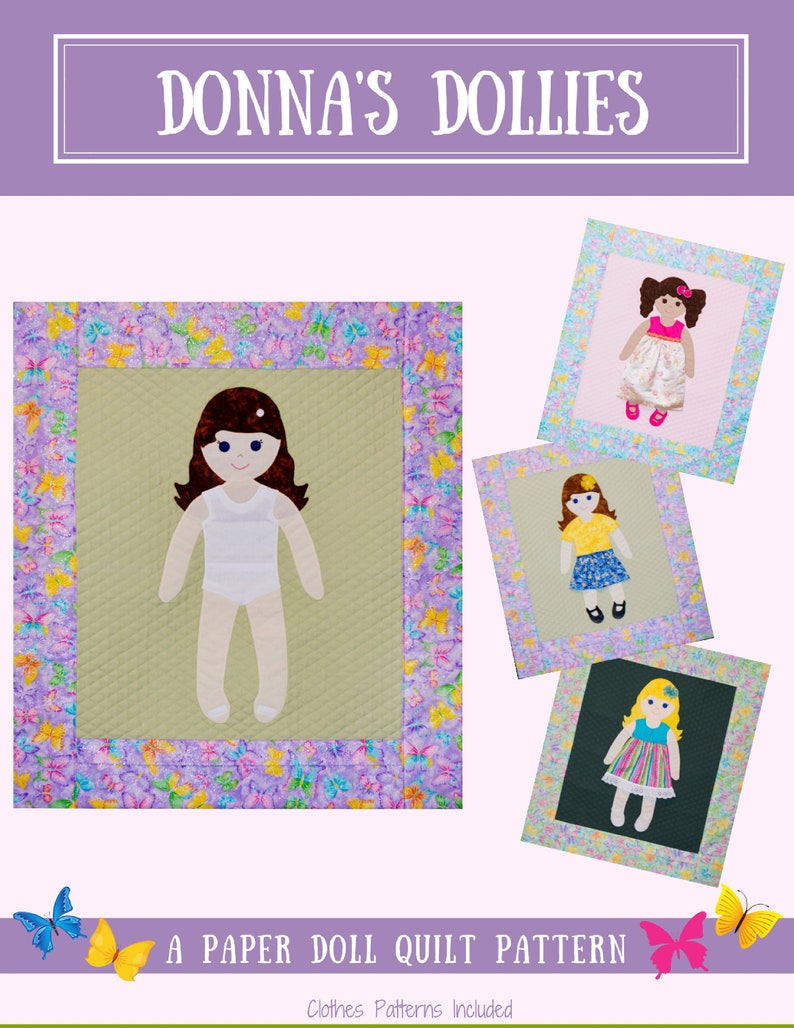 Paper Doll Quilt Pattern With Outfits for Girl, Sewer and Quilter, Dress up Paper Doll Blanket ...