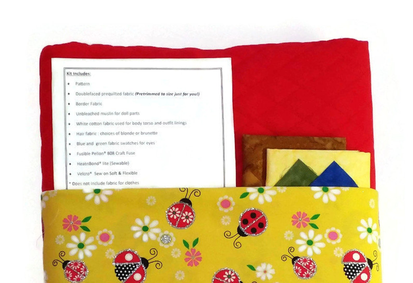 Paper Doll Quilt Kit and Pattern, Red and Yellow Interactive Dress up ...