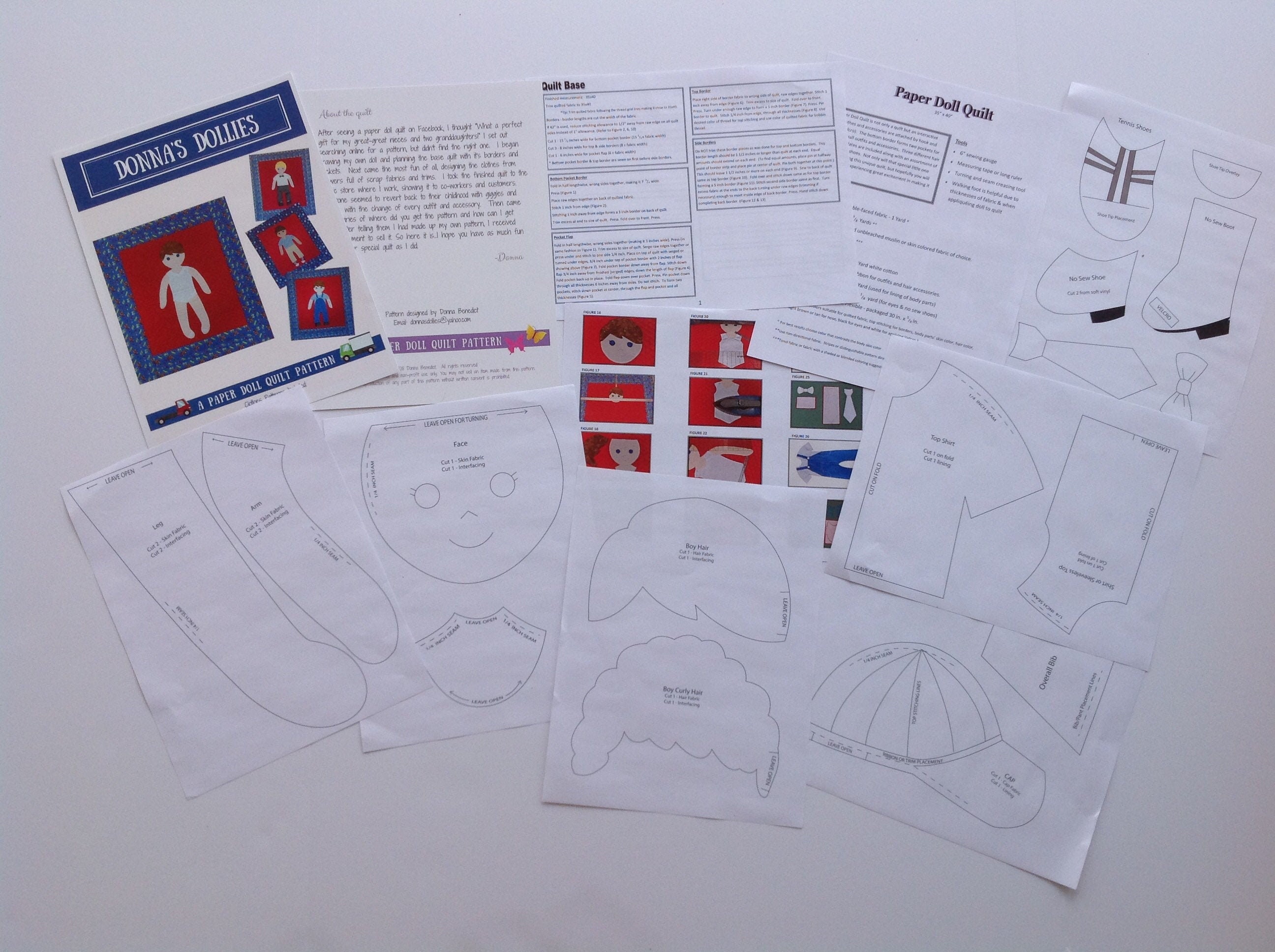 Red Paper Doll Quilt Kit and Pattern for Baby or Young Boy | Etsy