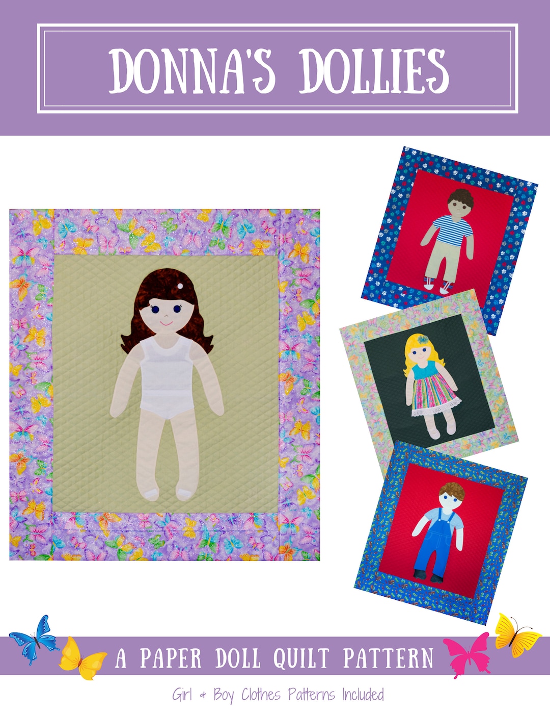 Paper Doll Quilt Pattern Girl and Boy Combined, Paper Doll Blanket ...