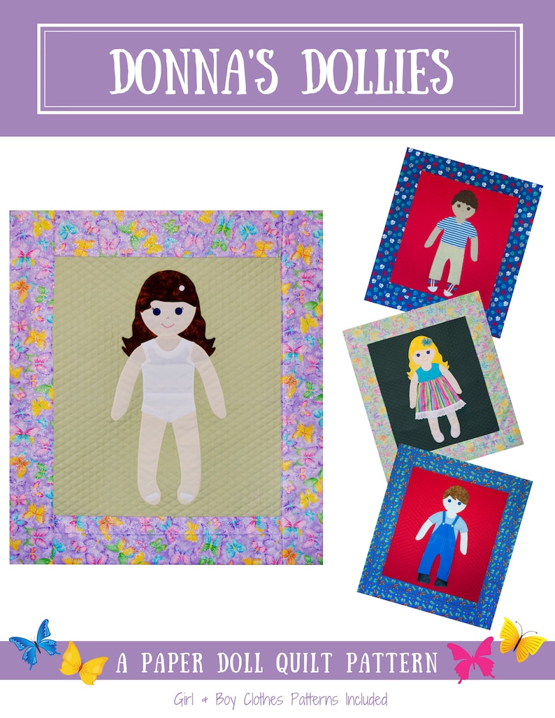 Paper Doll Quilt Pattern Girl and Boy Combined, Paper Doll Blanket ...