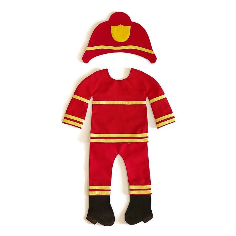 Firefighter Outfit for Paper Doll Quilt With Red Shirt, Pants, Hat ...