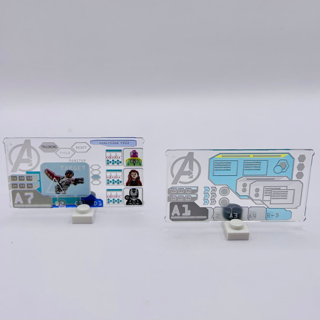 Avengers 2 Piece HUD Computer Screen for Minifigures, Custom Lego - Etsy