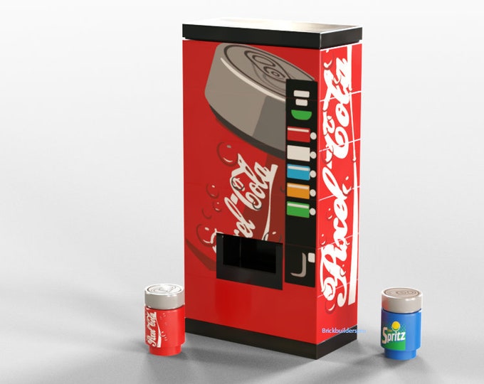 Modern Red Soda Vending Machine, Minifigure Scale, Custom Made Pieces ...