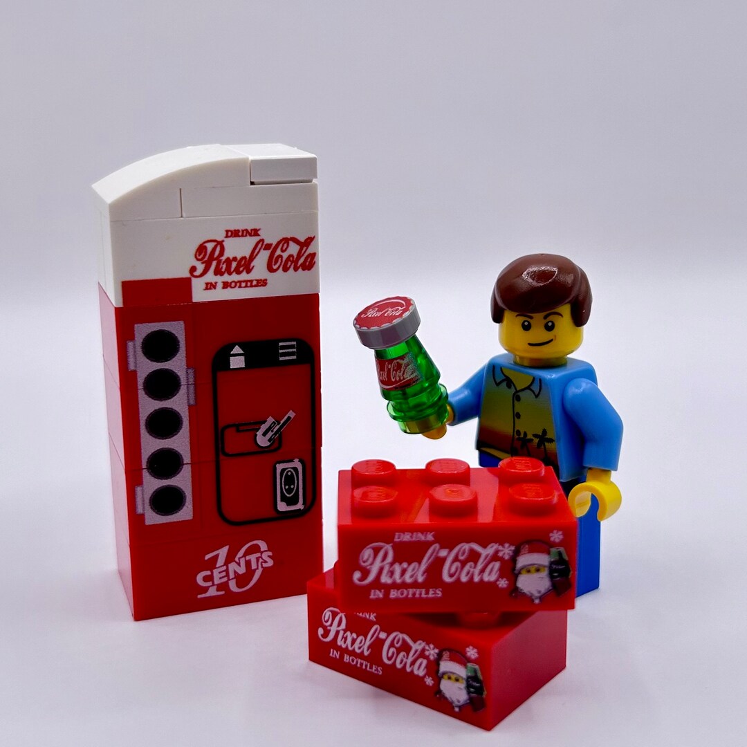 Pixel Cola Soda Machine Custom Made Pieces and a Minifigure, Custom ...