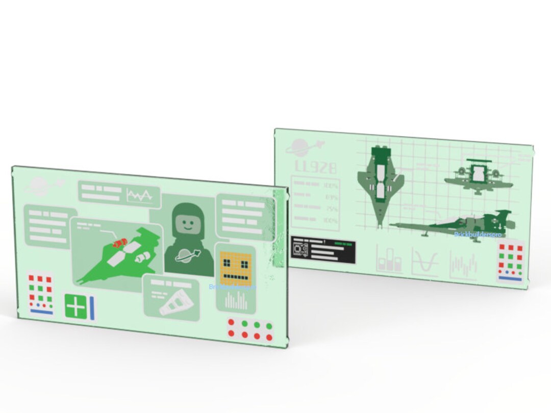 Classic Space HUD Set of 2, Minifigure Scale, Custom Made Pieces With ...