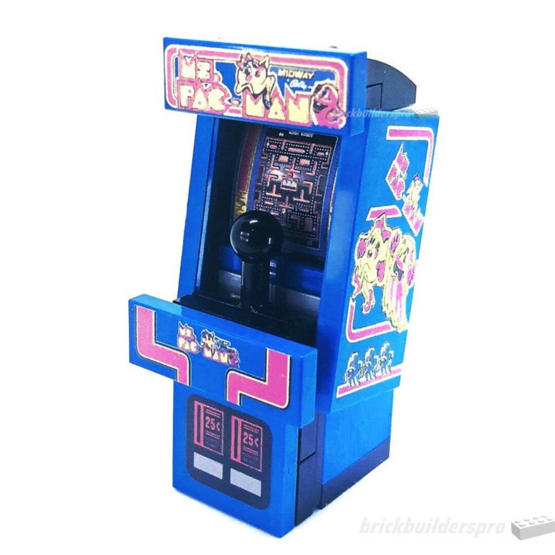 Blue Arcade Machine Build, Ms Pac Man Theme, Minifigure Scale, Custom ...