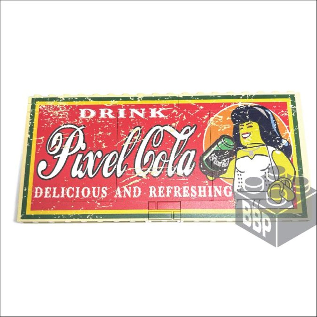 Pixel Cola Vintage glamorous Mural Ad Wall, Wide, Weathered Effect ...