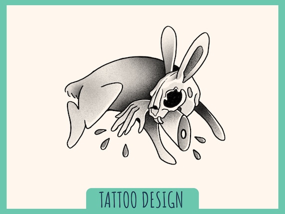 Tattoo Design Gore Rabbit - Etsy