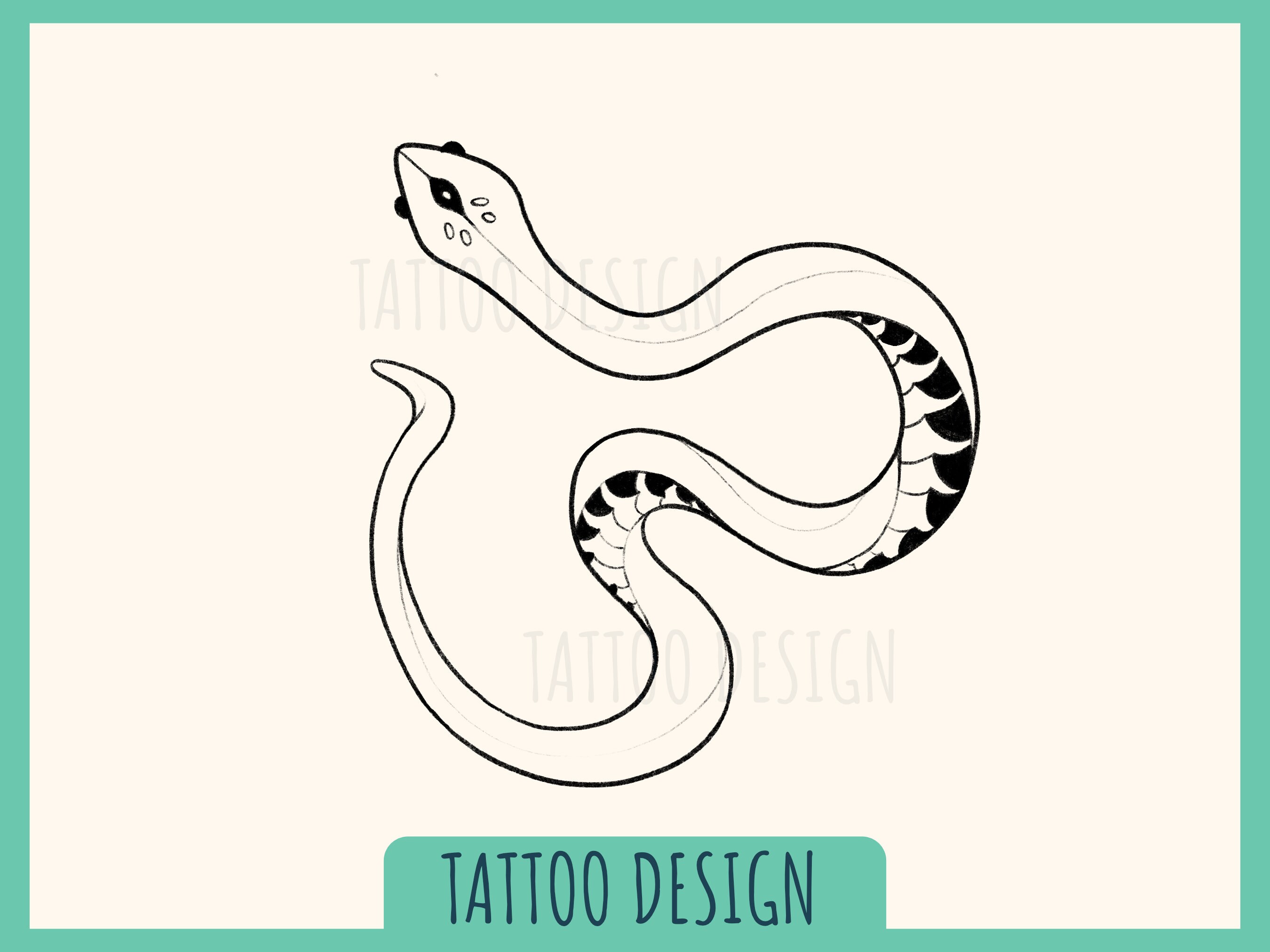 Tattoo Design - Snake - Etsy