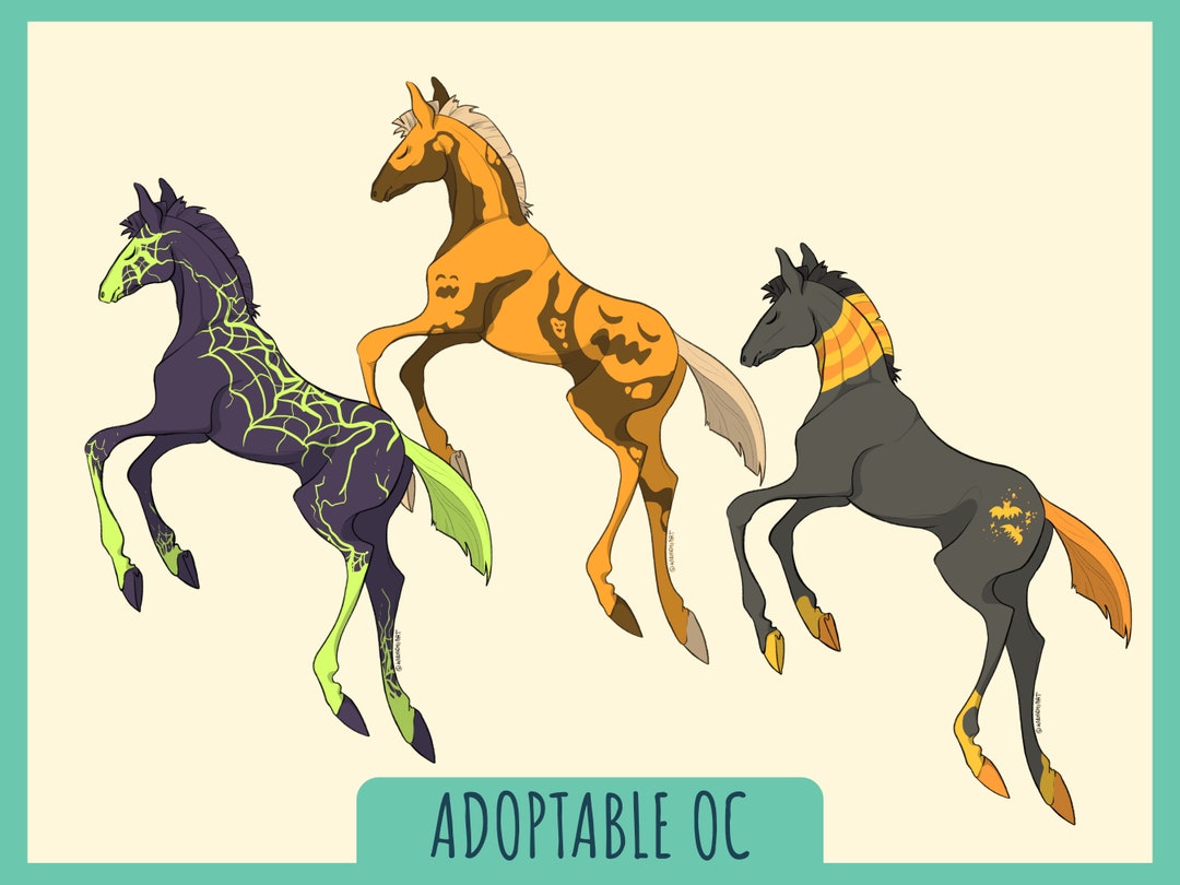 Halloween Foal Furry Character Adopt, Horse Equine Spooky Design ...