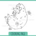 Printable Coloring Page for Kids or Adults | Hedgehog With Blossoms ...