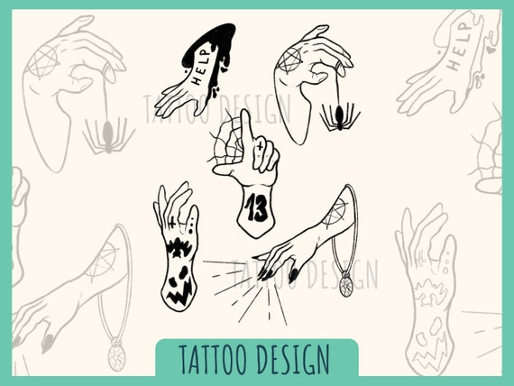 Tattoo Design Bundle Spooky Hands - Etsy