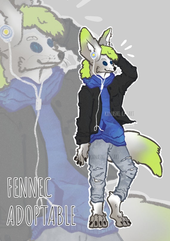 Fennec fox anthro furry adoptable vulpine | Etsy