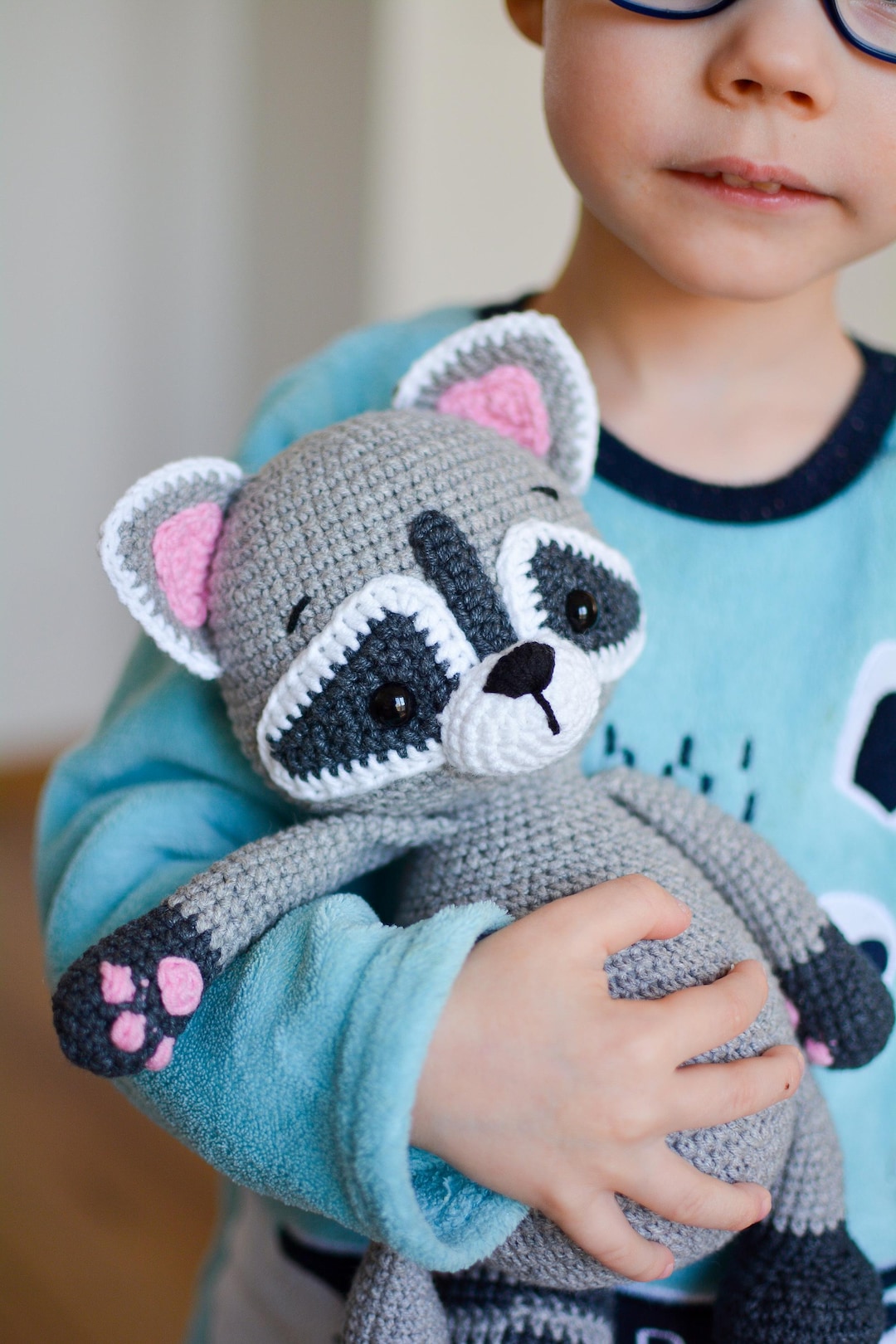 Handcrafted Raccoon Plush Toy, Perfect Gift for Newborn Baby, Huggable ...