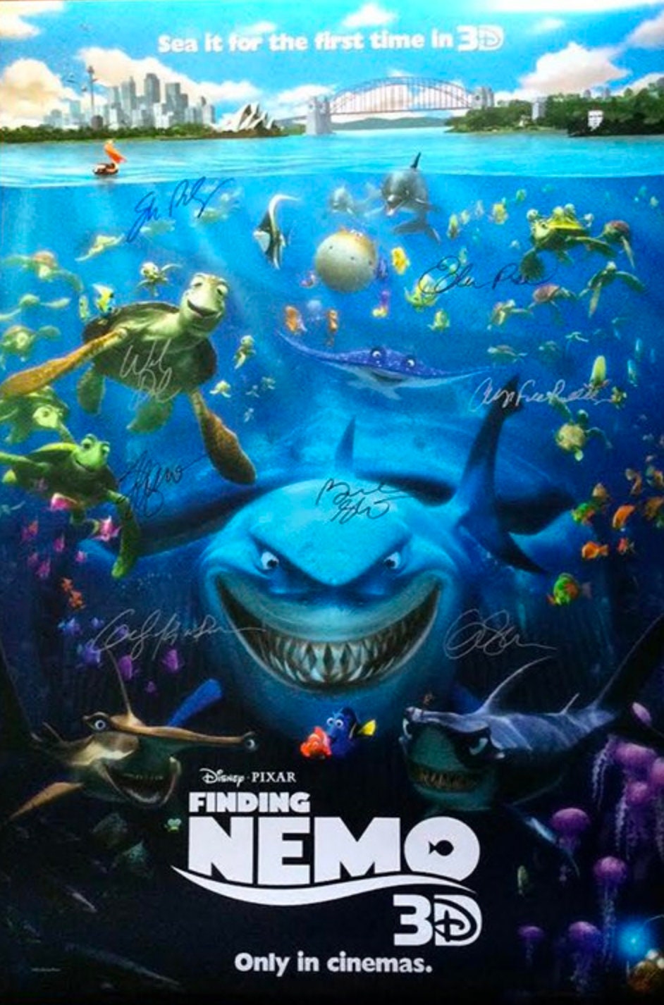 Finding nemo movie poster signed by cast | Etsy