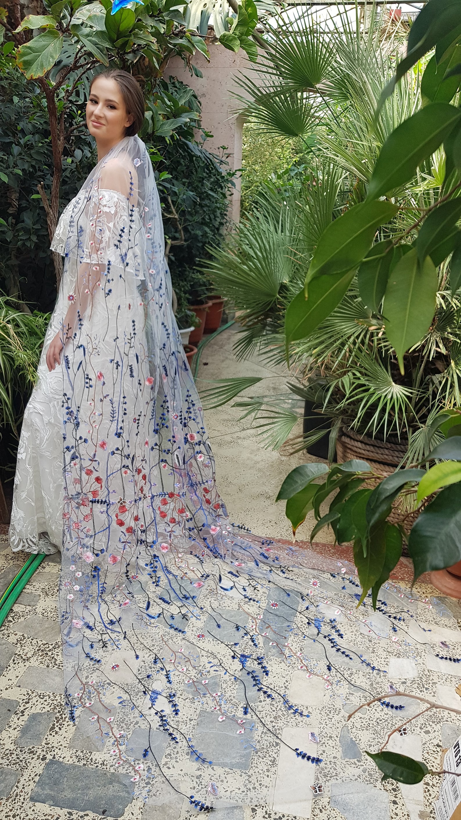 Flower Wedding Veil Floral Veil Secret Garden Veil - Etsy