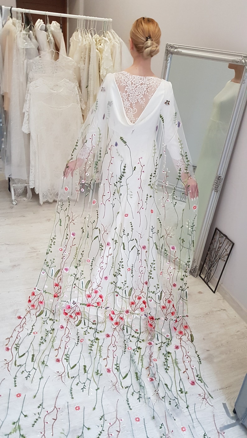 Flower Wedding Cape Floral Wedding Cloak Secret Garden - Etsy