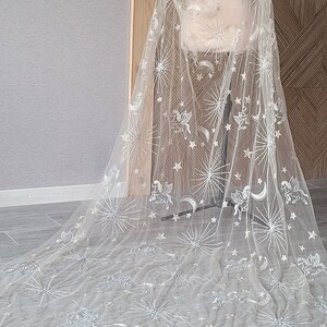 Pegasus Gold Silver Wedding Cape, Golden Silver Bridal Cape, Gold Stars ...