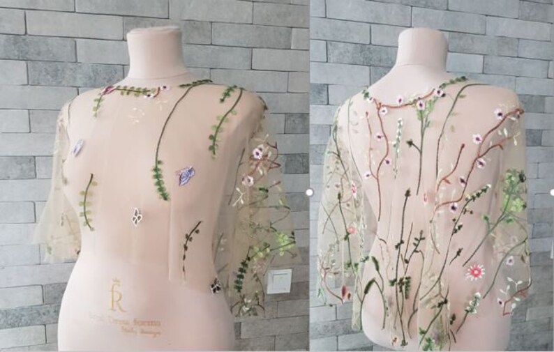 Flower Wedding Cape Floral Cape Secret Garden Wildflower - Etsy