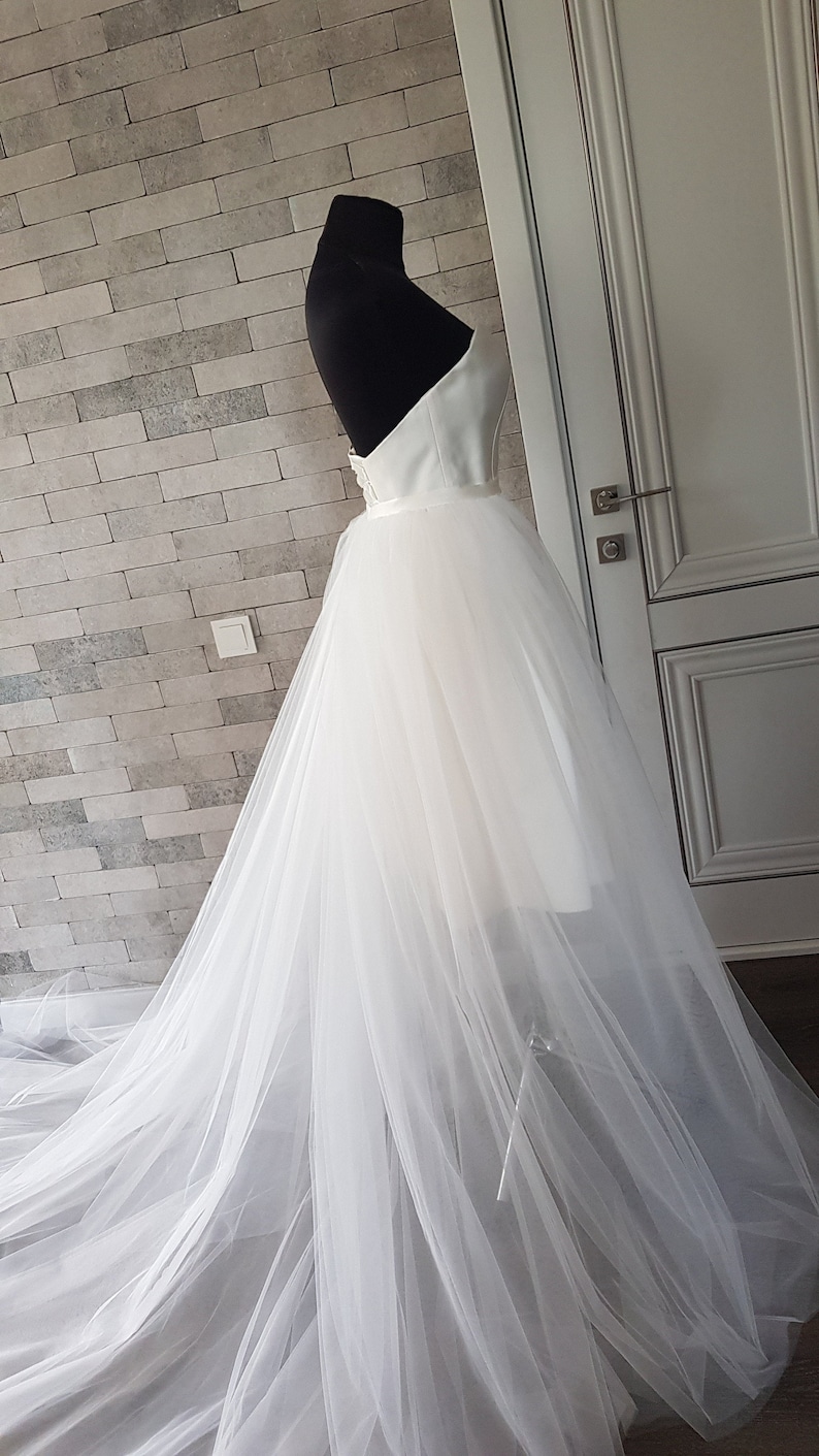 Tulle Detachable Wedding Train Extra Long Removable Wedding | Etsy