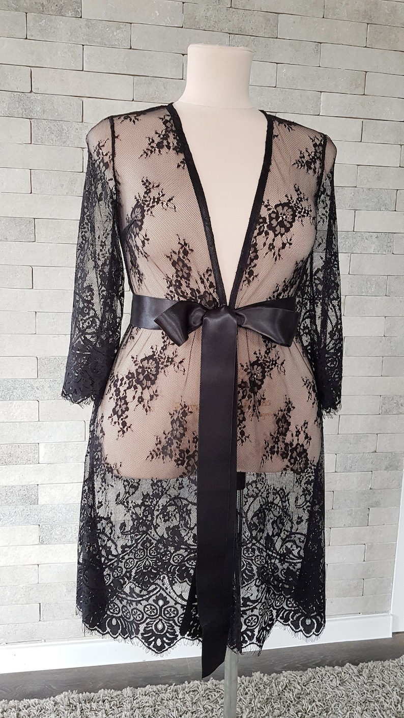 Luxurious getting ready lace robe wedding robe lace robe | Etsy