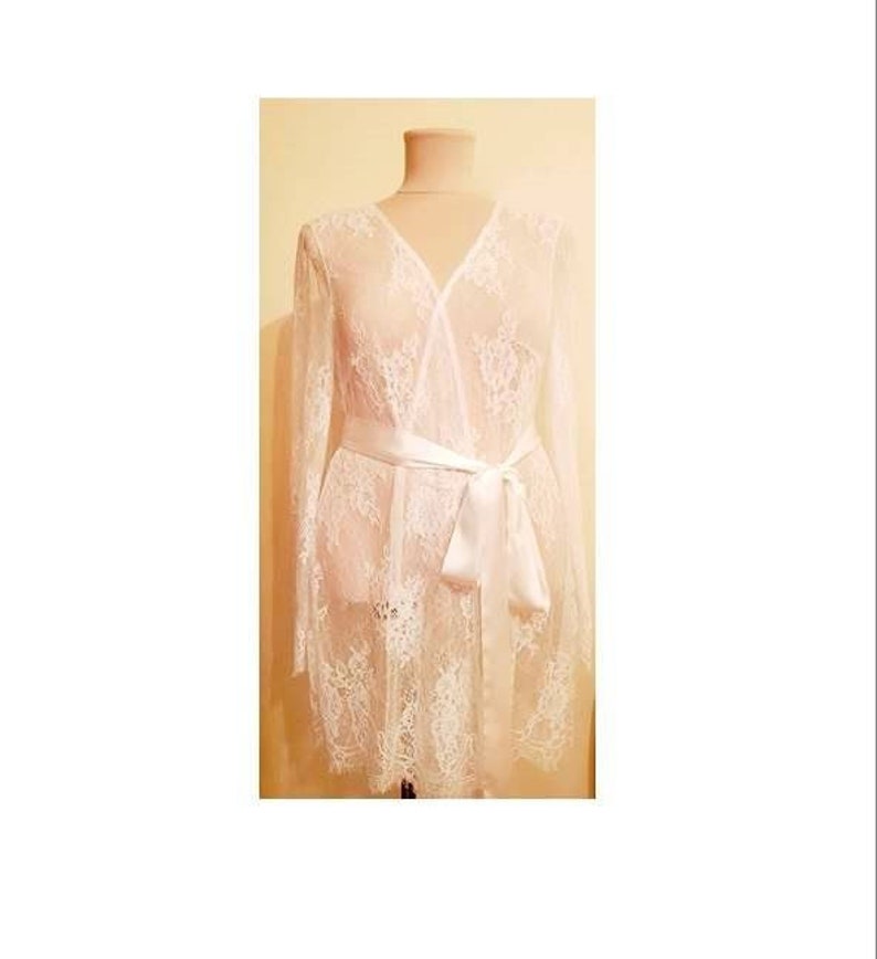 Getting Ready Long or Short Lace Robe Wedding Robe Lace - Etsy