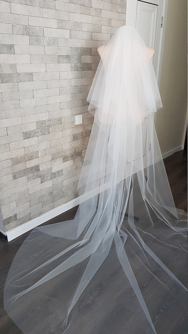 Any Design One Tier Tulle / Silk Chiffon Wedding Veil Bridal | Etsy